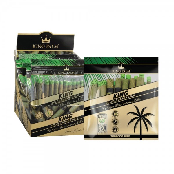 King Palm Natural Cones 25pk King Display 8CT, thc, dry herb, flower, pre-roll, pre roll ...